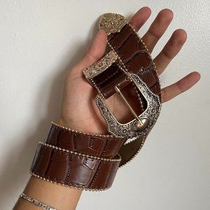 Accessories | Vintage Style Brown American Western Gold Boho Belt ...